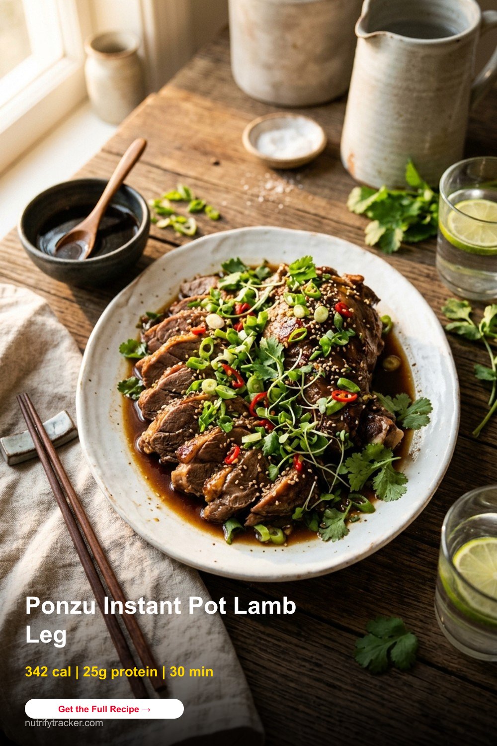 Ponzu Instant Pot Lamb Leg Recipe (25g Protein)